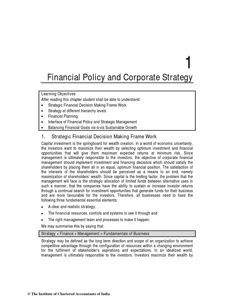 Sfm Notes Pdf Financial Capital Strategic Management