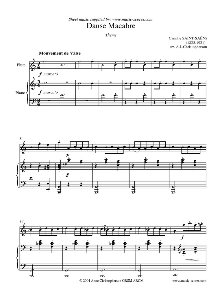 Saint Saens Danse Macabre Flute | PDF | Art | Classics