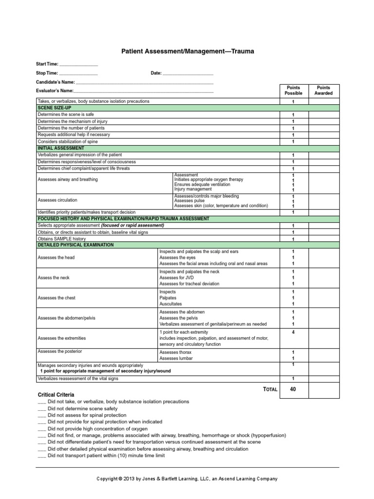 Patient assessment Trauma | Major Trauma | Physical Examination