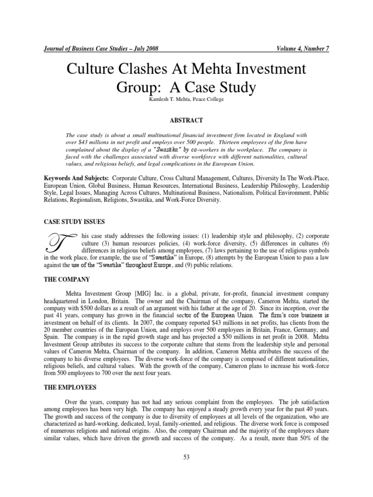 Swastika - Mehta Case Study | PDF | Prayer | Faith