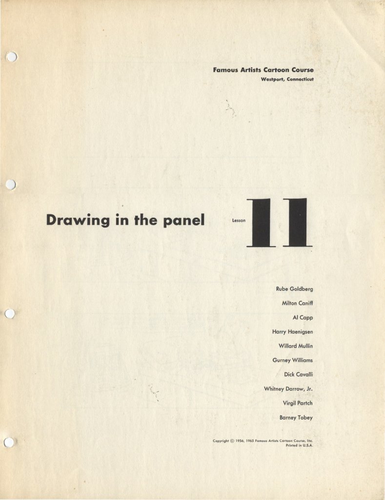 Famous Artists Cartoon Course Lesson 11 Drawing in The Panel | PDF