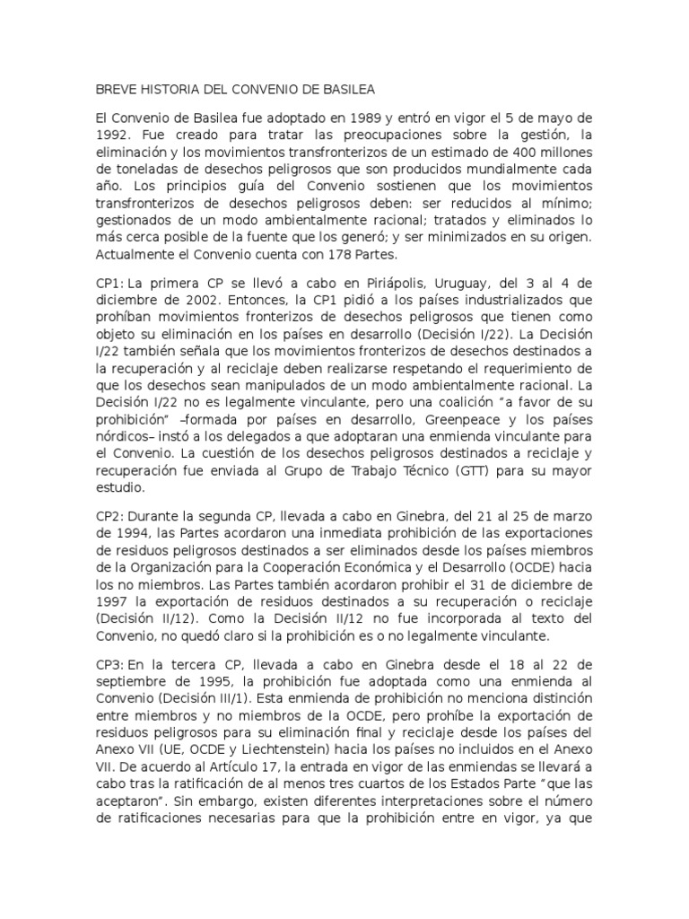 Historia Del Convenio de Basilea | Basilea Ii | Litigios y Regulación