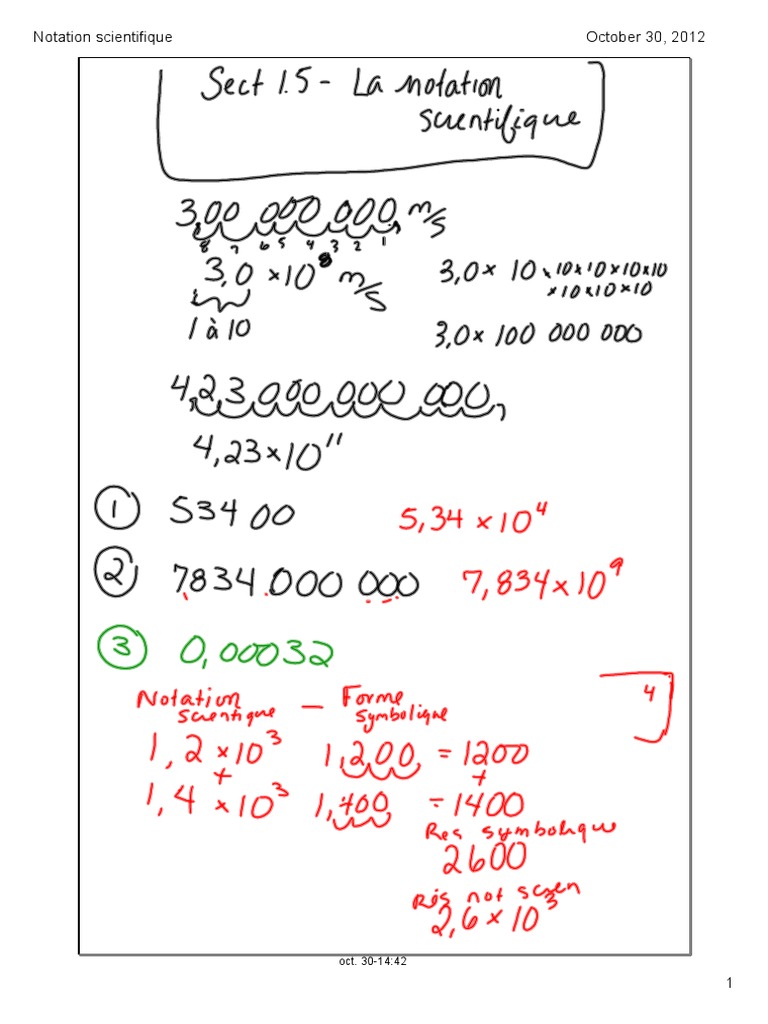 Classe 10-Notation Scientifique | PDF