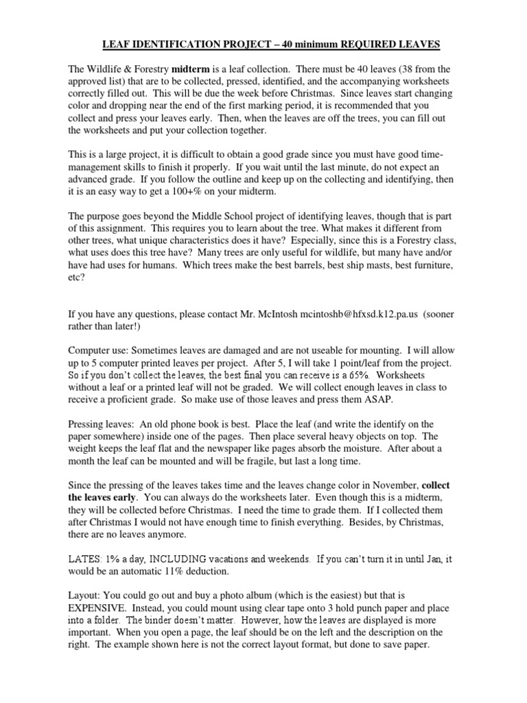 Leaf Identification Project | PDF | Trees | Plant Life Form