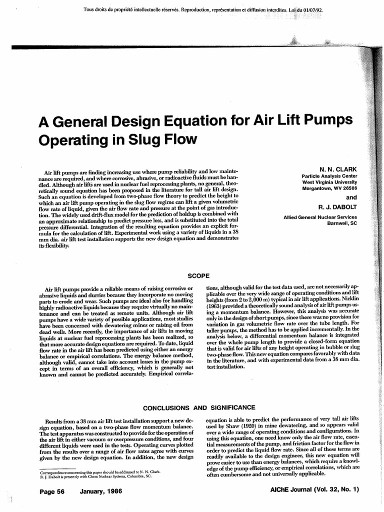 A General Design Equation For Air Lift Pumps Operating in Slug Flow | PDF
