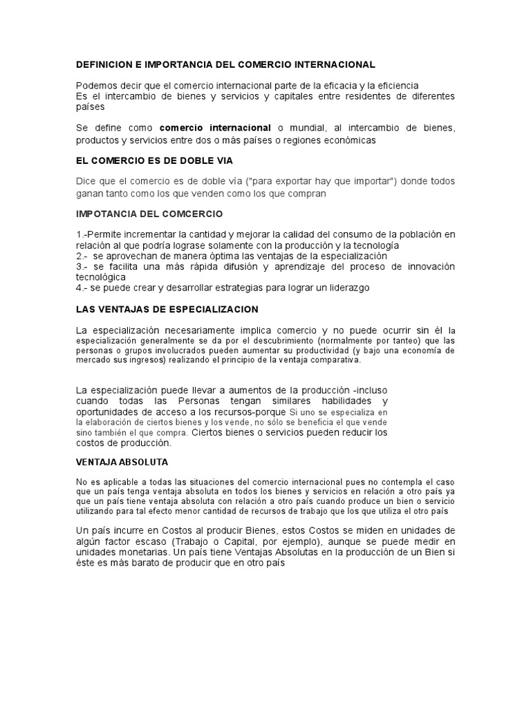 Definición y Relevancia del Comercio | PDF | Comercio | El comercio ...