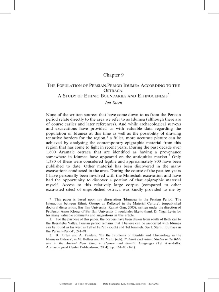 Idumea's Persian Period Population Insights | PDF | Archaeology | Languages