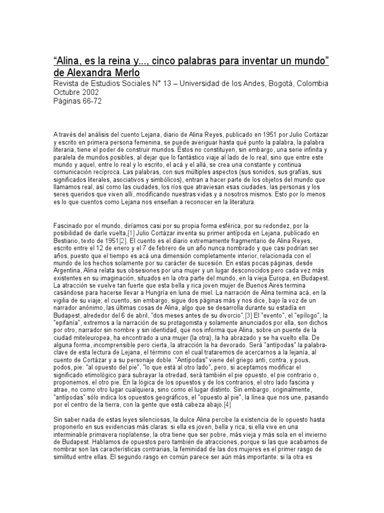 "Alina, Es La Reina Y..., Cinco Palabras para Inventar Un Mundo" de ...
