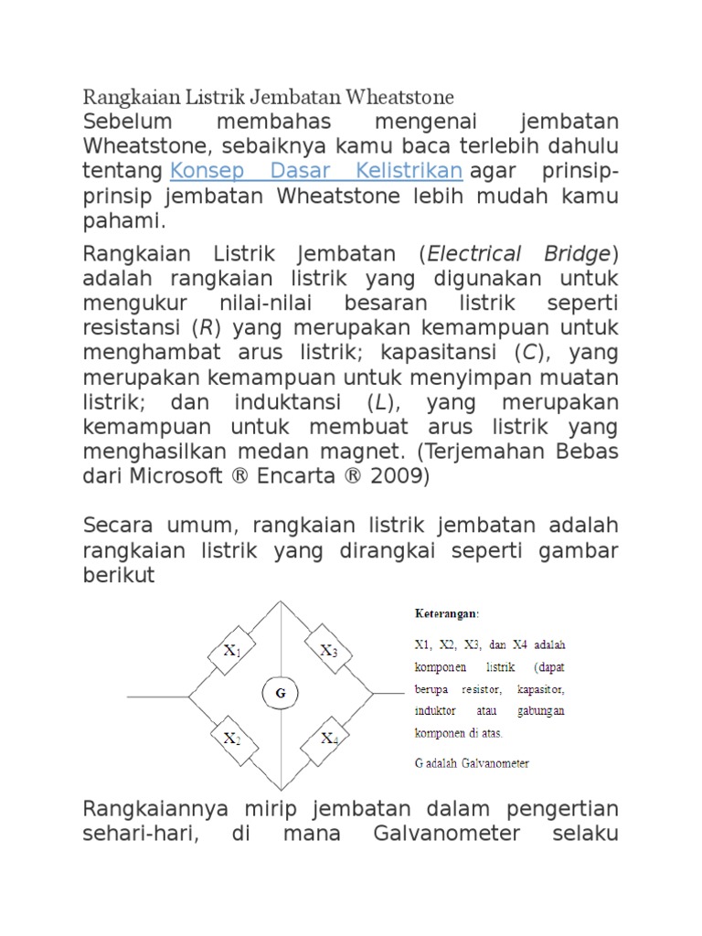 Rangkaian Listrik Jembatan Wheatstone | PDF | Sains & Matematika