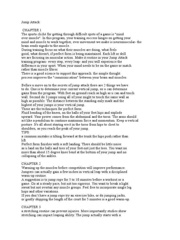 Jump Attack | PDF | Weight Training | Foot