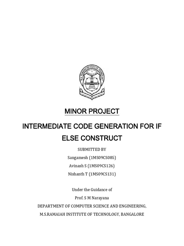 Compiler Design Project Report | PDF | Parsing | Syntax (Logic)