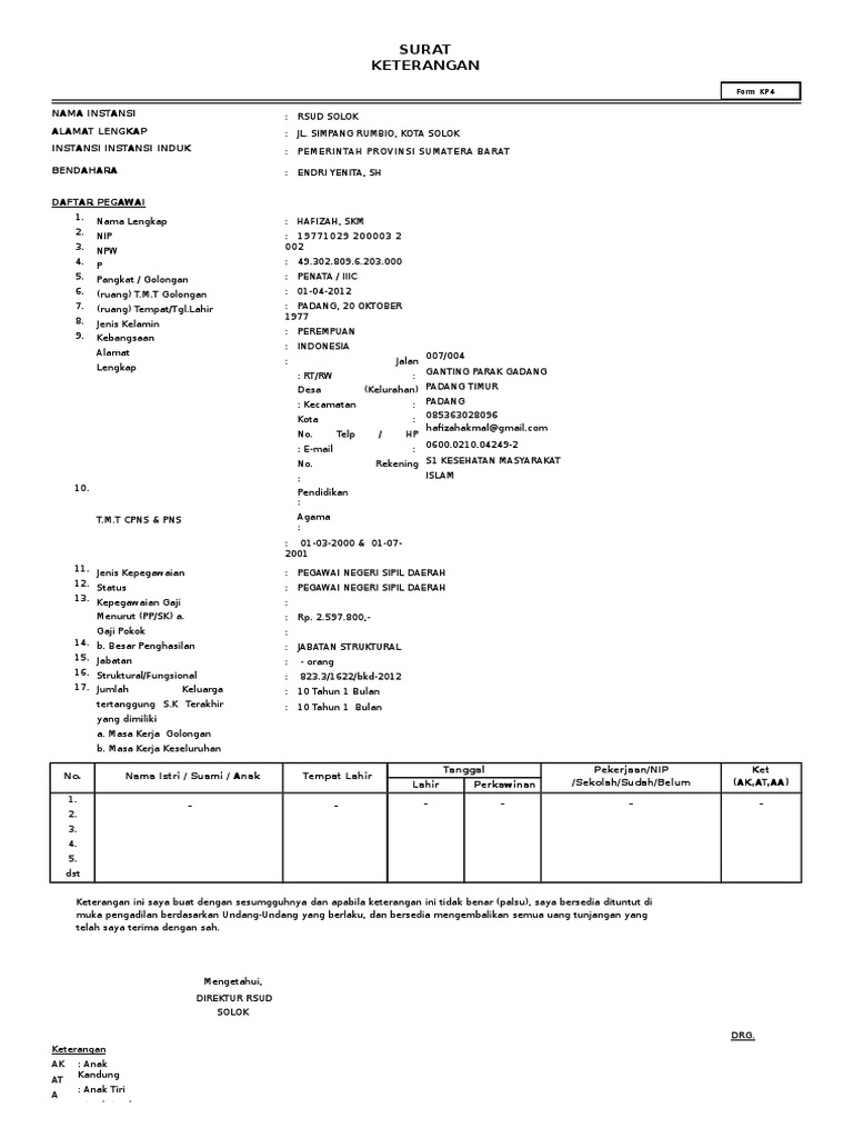Form Kp4 Form Model C Form Keluarga | PDF
