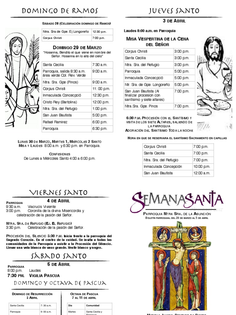 Folleto Semana Santa | PDF | Pascua de Resurrección | Adoración ...