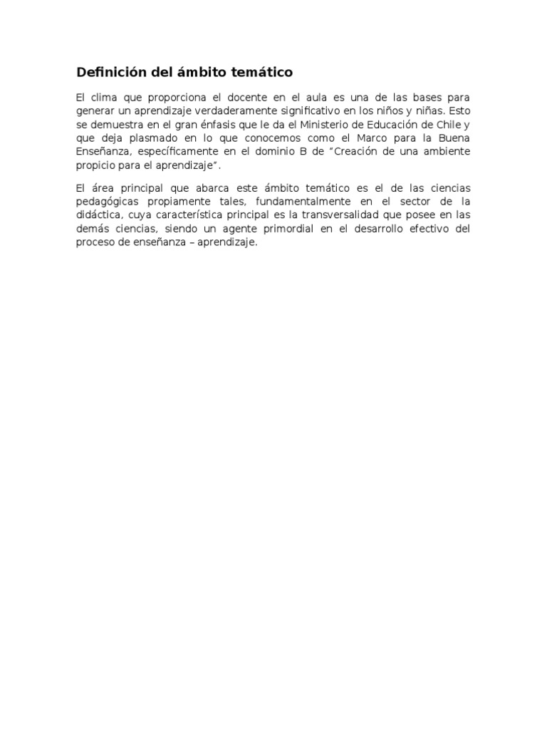 Definición Del Ámbito Temático | PDF