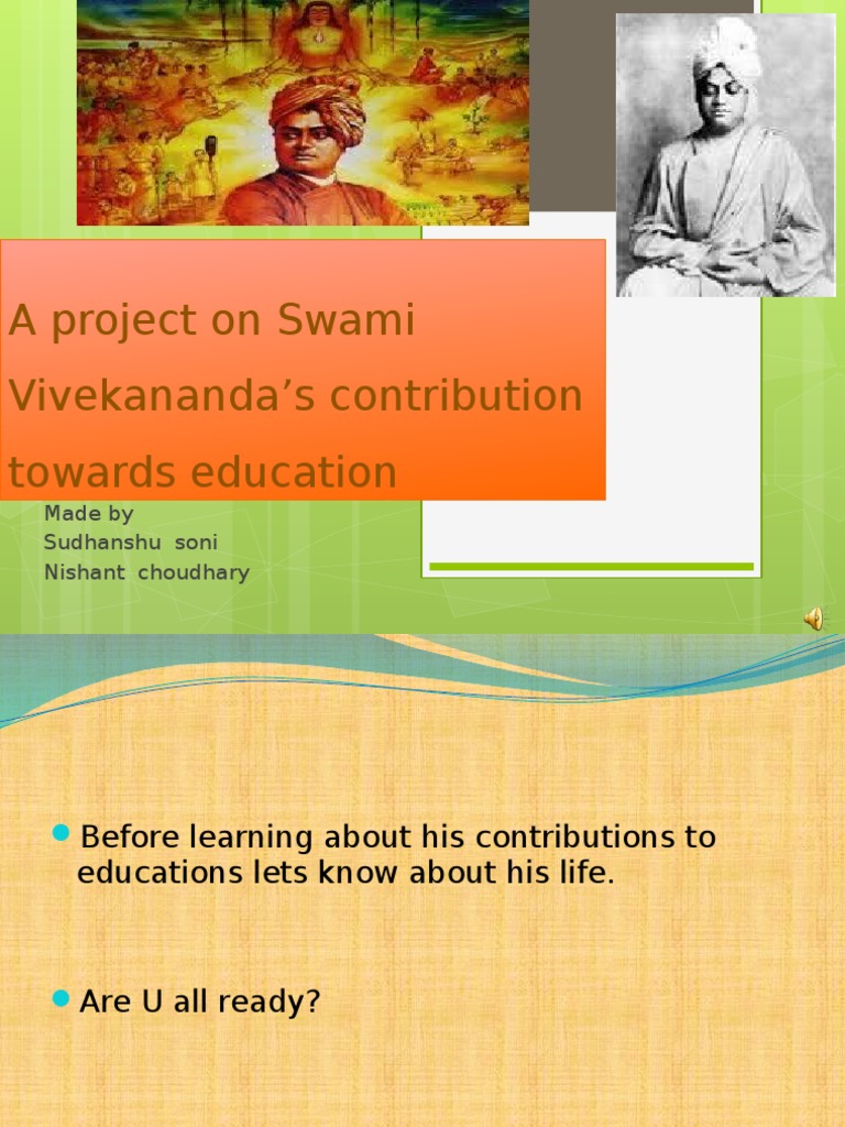 A Project On Swami Vivekananda's Contribution Towards Education | PDF ...