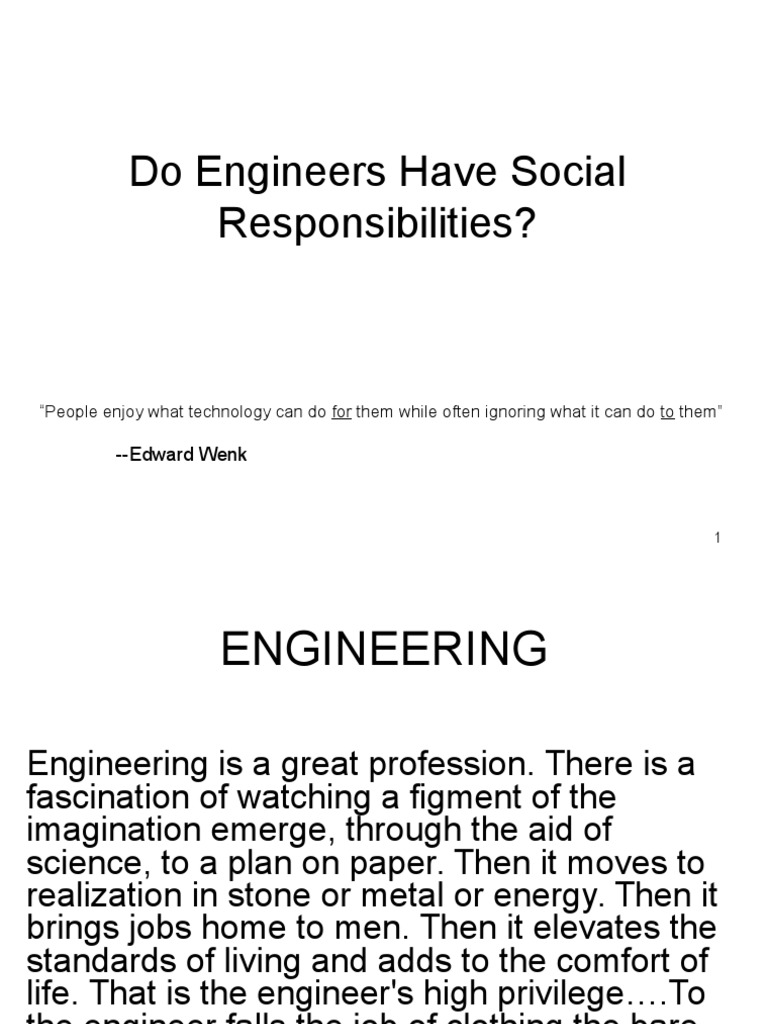 Do Engineers Have Social Responsibilities? | Profession | Engineering