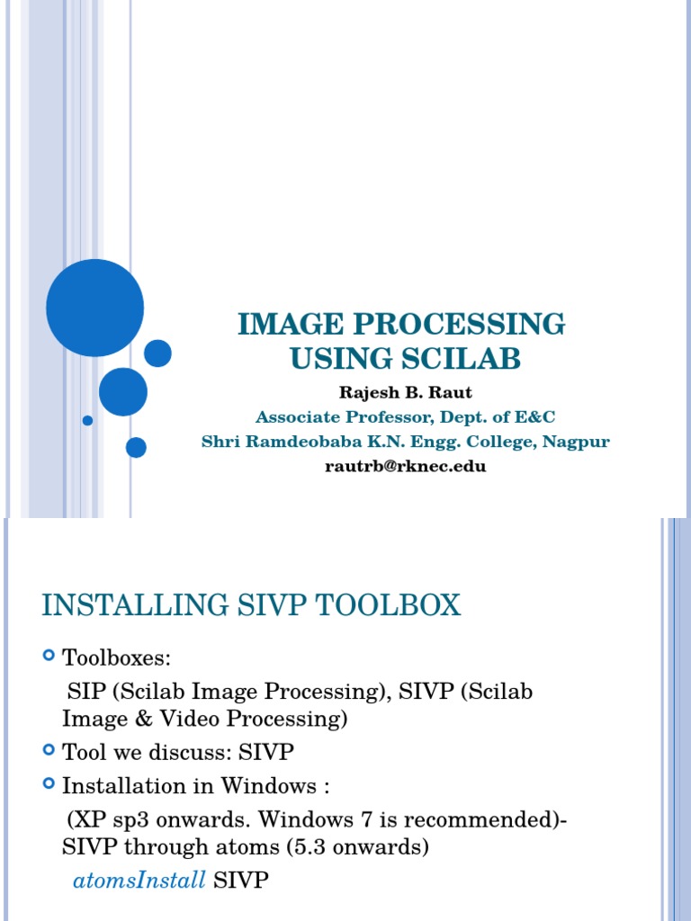 Image Processing Using Scilab | PDF | Histogram | Normal Distribution