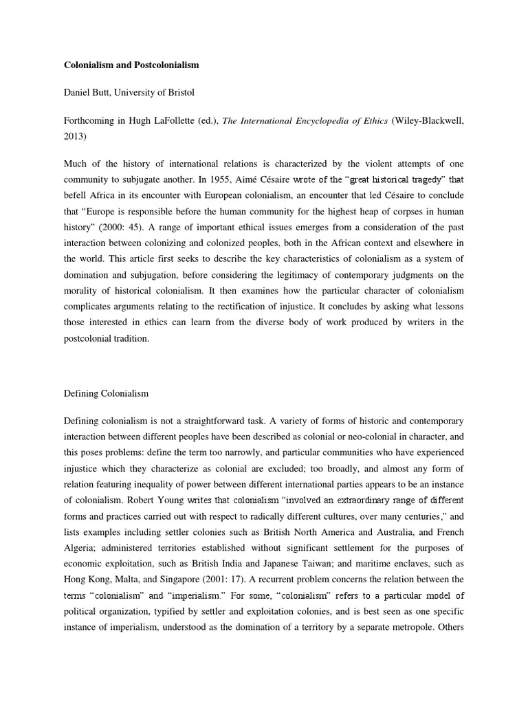 Colonialism | PDF | Colonialism | Postcolonialism
