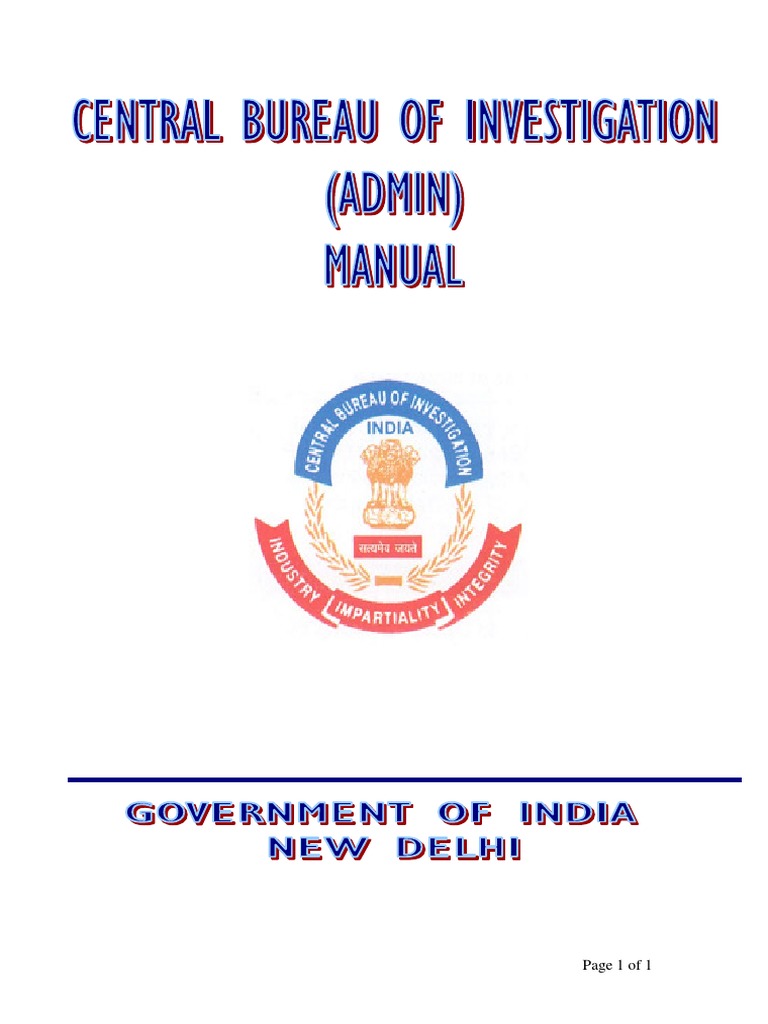 A Manual On Cbi Administration | PDF | Prosecutor | Crime & Violence