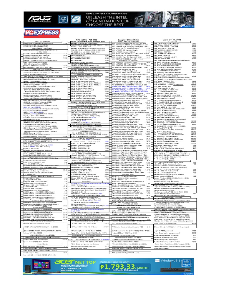 PCX Price List | PDF | Hdmi | Computer Engineering