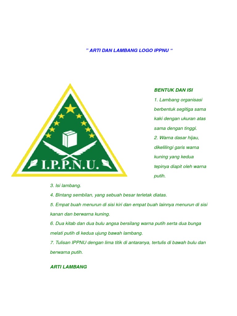 Arti Dan Lambang Logo Ippnu | PDF
