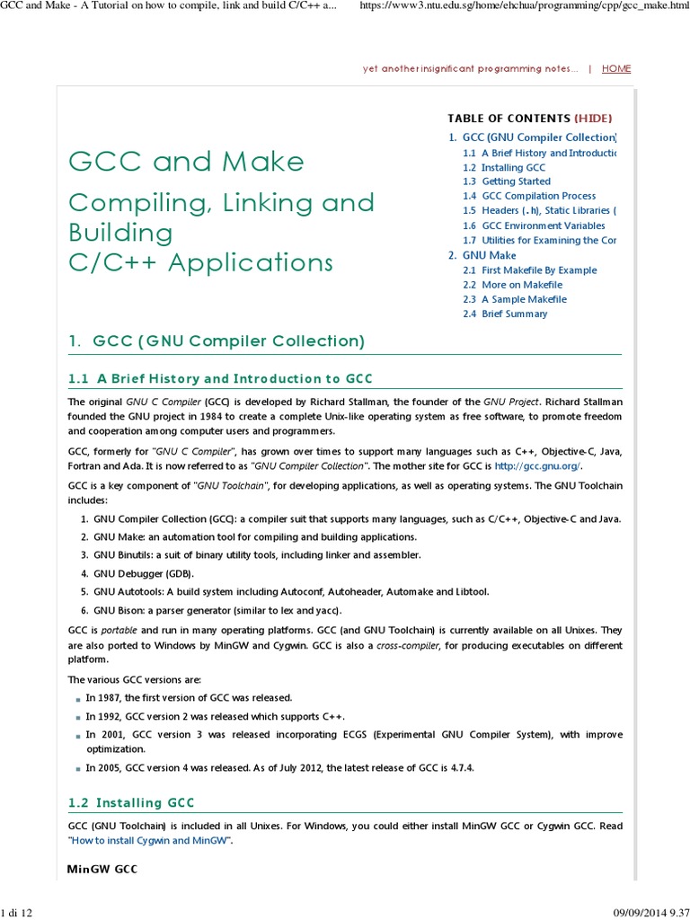 GCC and Make - A Tutorial On How To Compile, Link and Build C - C++ Applications | PDF | Library ...