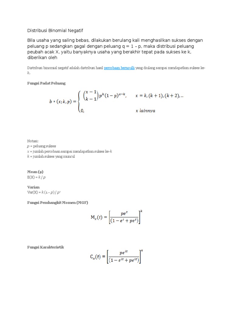 Distribusi Binomial Negatif Pdf