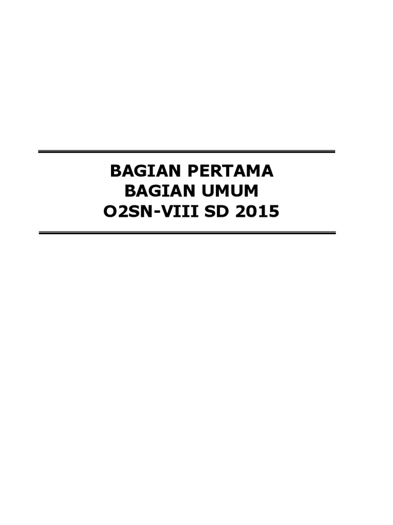 Panduan O2SN SD 2015 | PDF