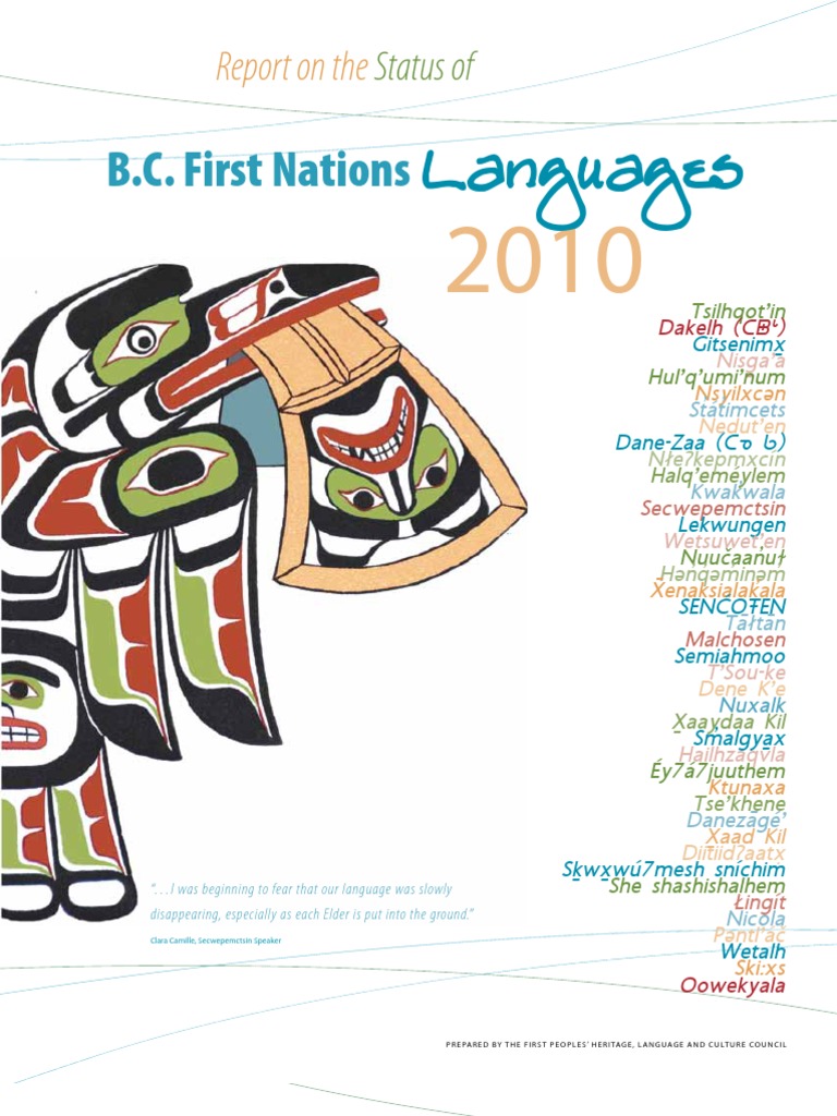 2010 Report On The Status of BC First Nations Languages | PDF | First ...