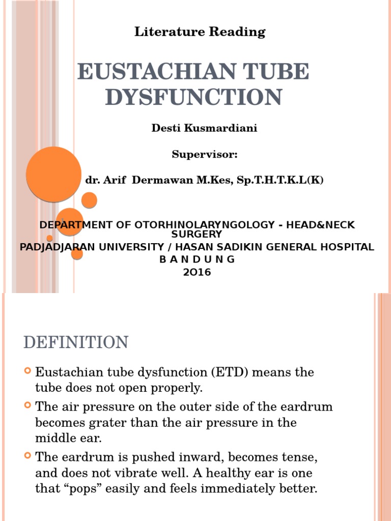 Eustachian Tube Dysfunction | PDF | Ear | Hearing