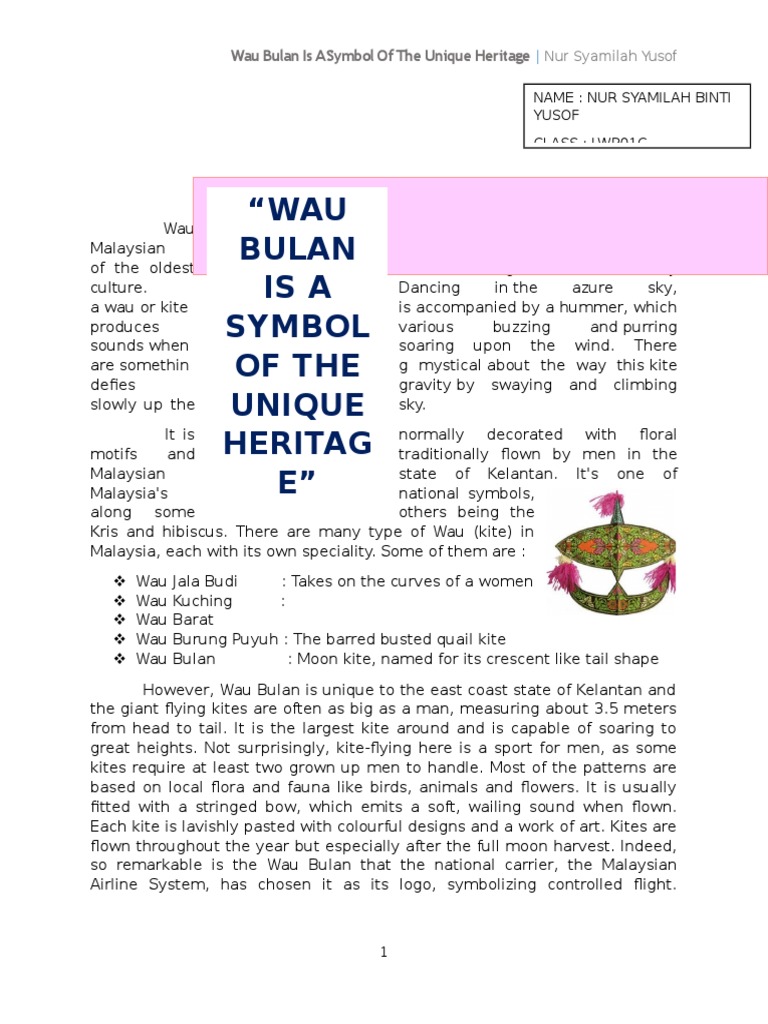 Wau Bulan Is A Symbol of The Unique Heritage | PDF | Kite