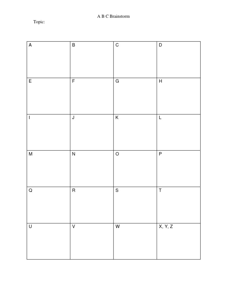 Alphabet Brainstorming Guide | PDF