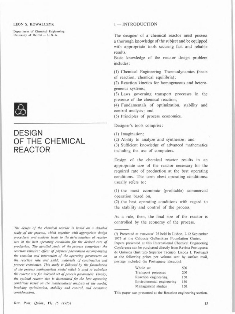 Reactor Design PDF | PDF | Chemical Reactor | Equations
