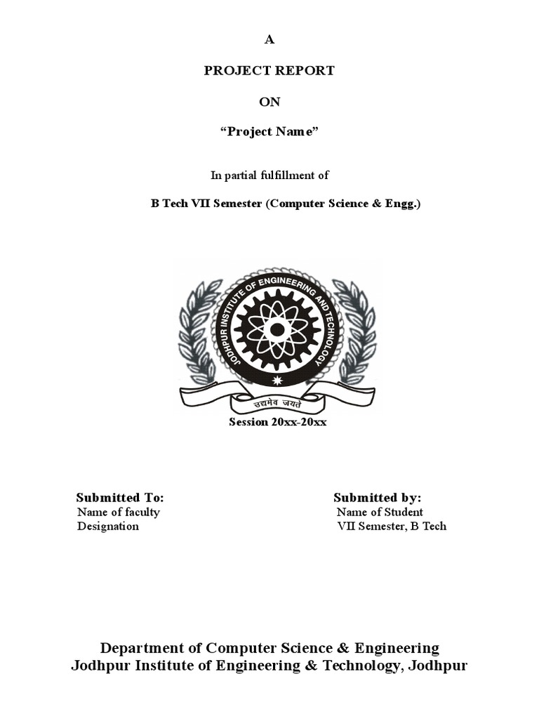 JIET BTech Report Template Final | PDF | Computer Science | Areas Of ...