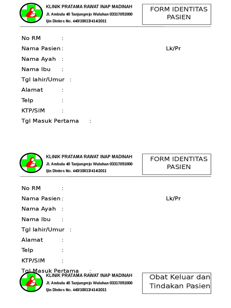 Form Identitas Pasien | PDF