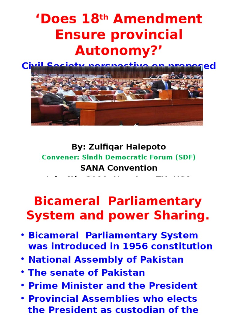 Zulfiqar H. On 18th Amendment | PDF | Constitutional Amendment | Public Law