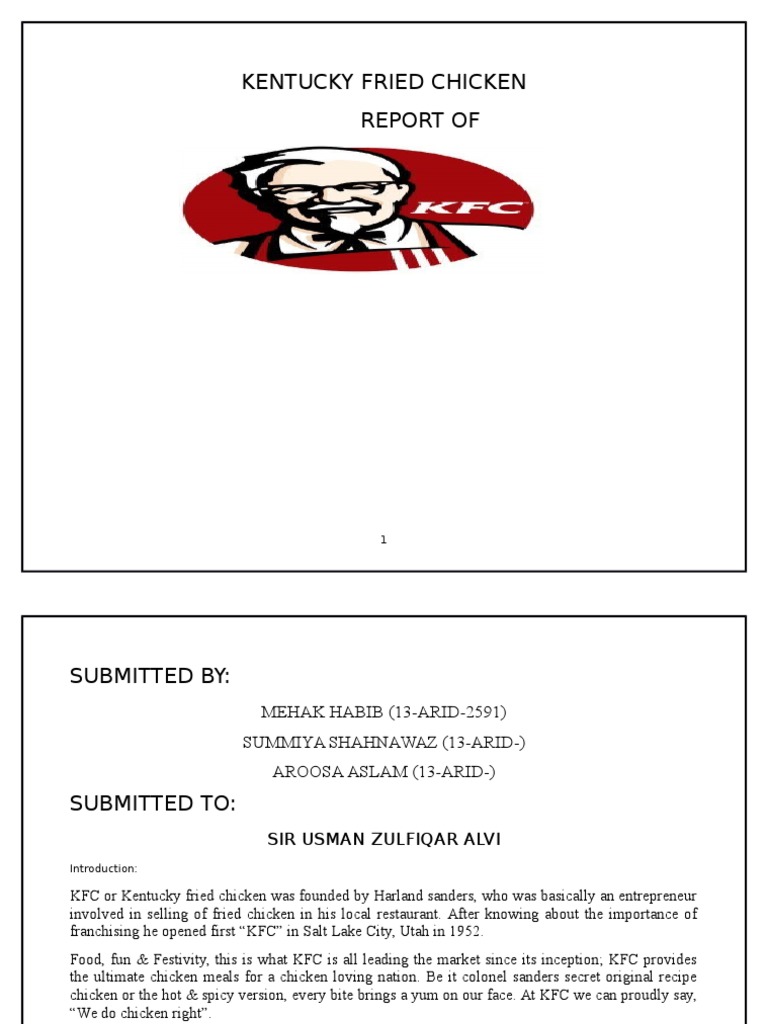 Kentucky Fried Chicken Report of | PDF | Supply Chain | Employment