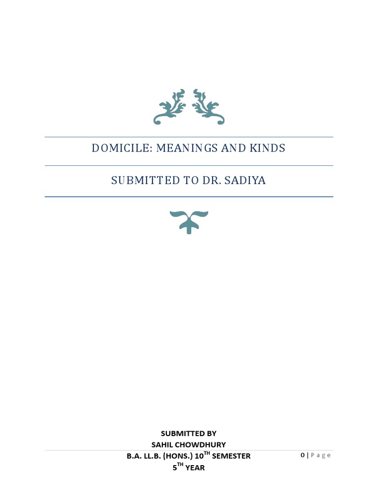 Domicile- Meaning and Kinds | Domicile (Law) | Burden Of Proof (Law)