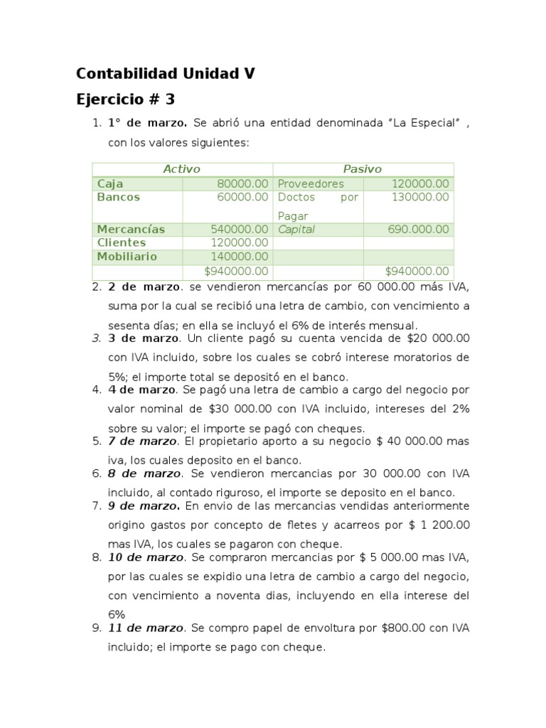 Contabilidad Ejercicio 3 | PDF