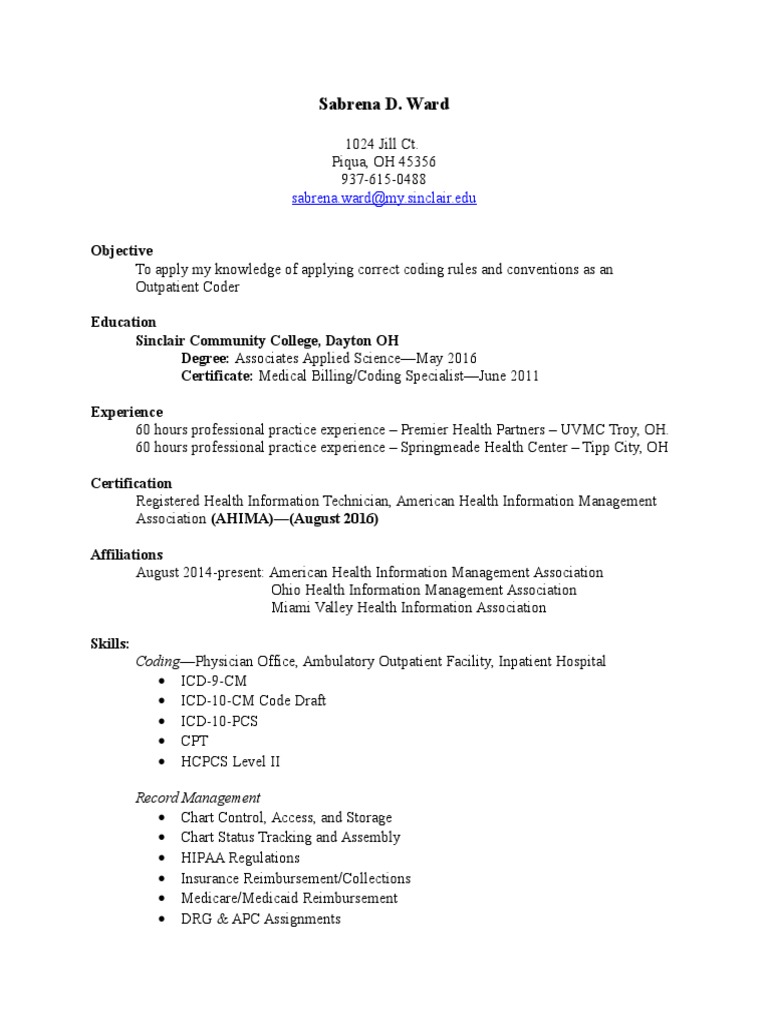 Sabrena D Ward Resume | PDF | Career & Growth
