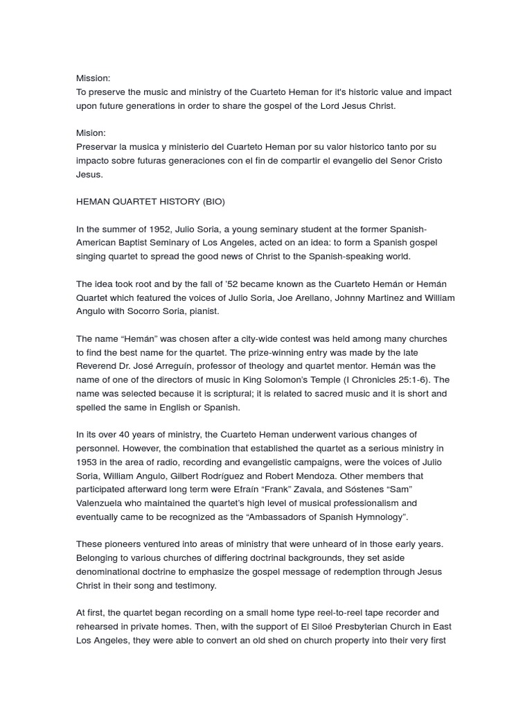 Cuarteto Heman | PDF | Americas | Compact Cassette