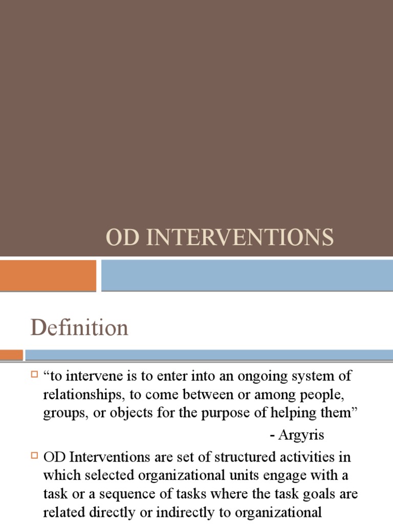 Understanding OD Interventions for Improvement | PDF | Organization ...