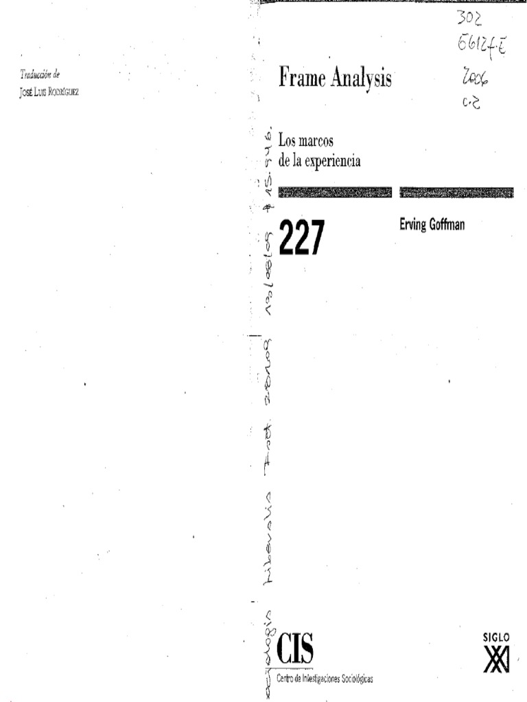 Goffman, I Frame Analysis | PDF