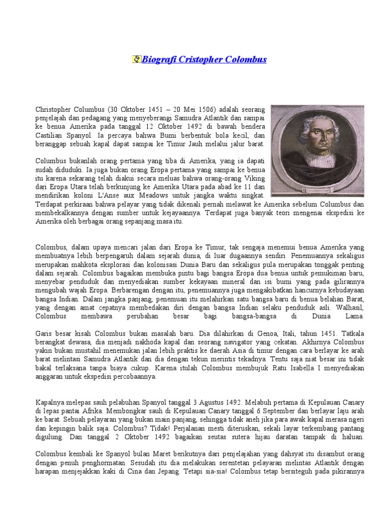 Biografi Cristopher Colombus | PDF