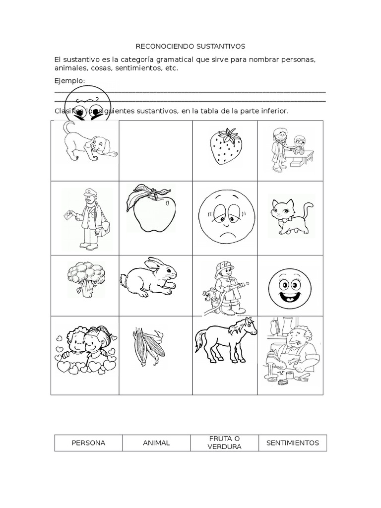 Reconociendo Sustantivos | PDF | Clasificación cientifica | Sustantivo