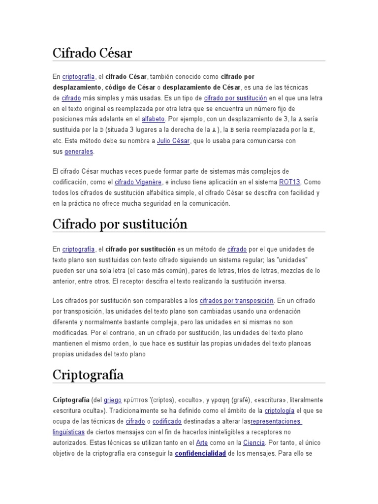 Introducción al Cifrado César | PDF | Criptografía | Cifrado