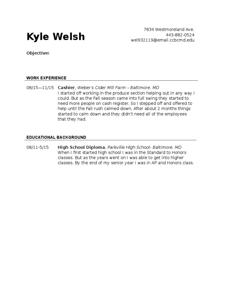 Kyle Welsh Resume and Work History | PDF