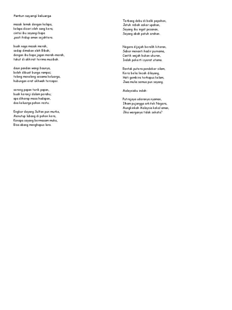 Pantun Sayangi Keluarga | PDF | Agama & Spiritualitas