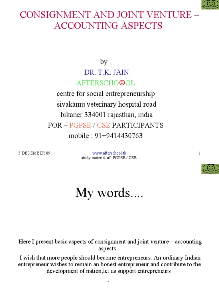 Accounting Differences: Consignment vs JV | PDF | Debits And Credits ...