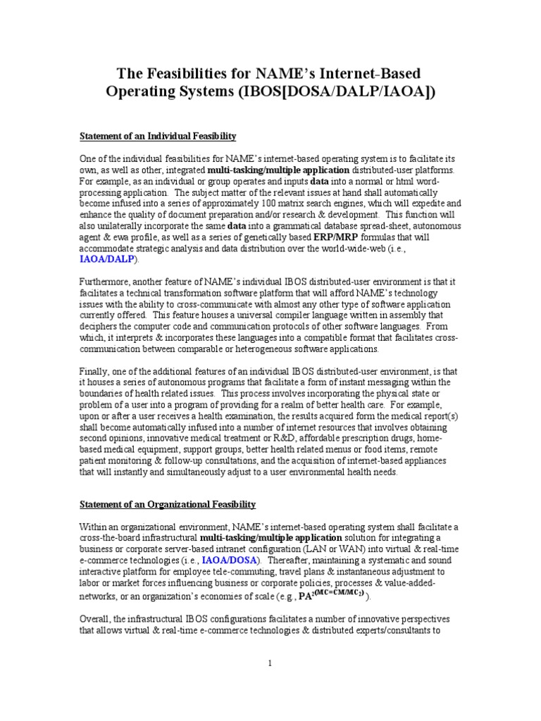 IBOS Feasibilities III | PDF | Design | Business Process